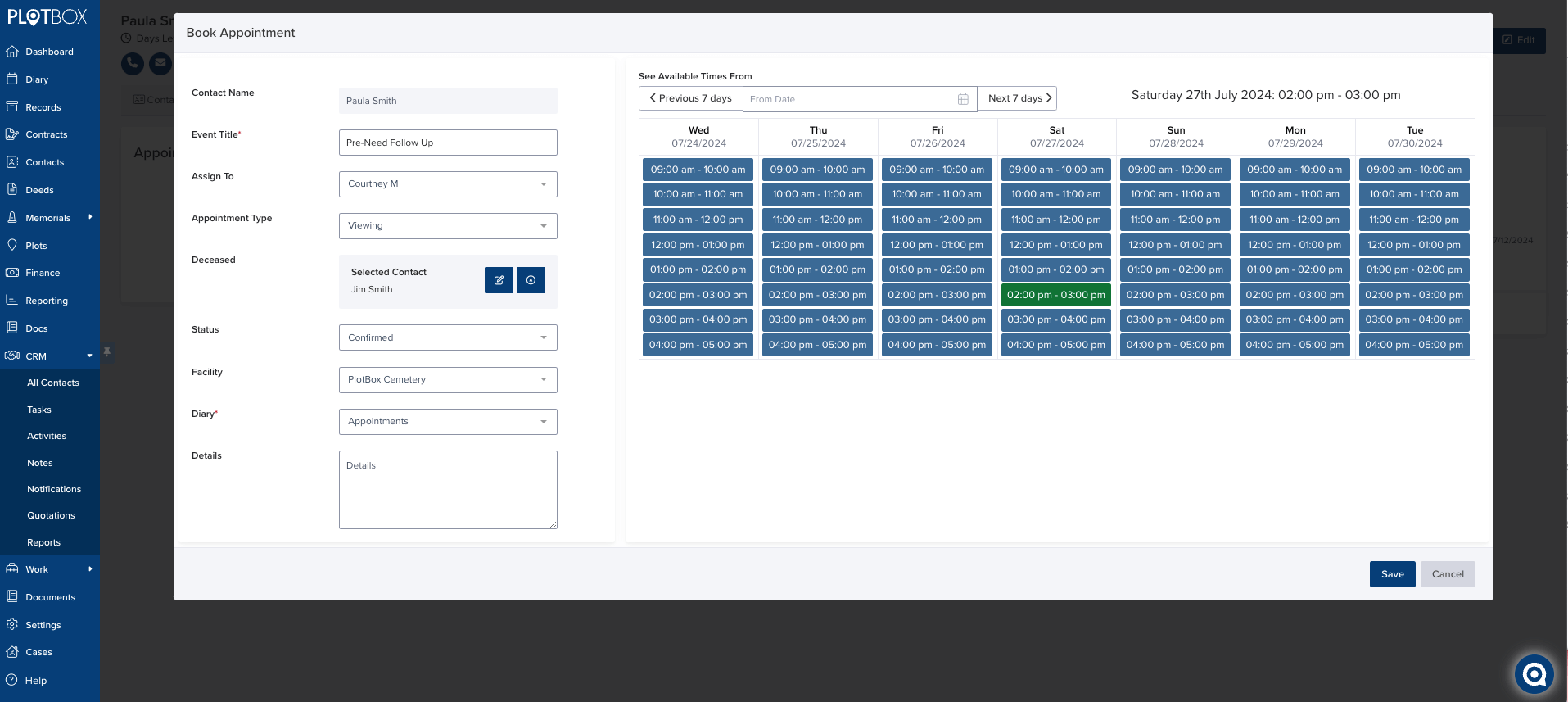 PlotBox: CRM for Deathcare Professionals